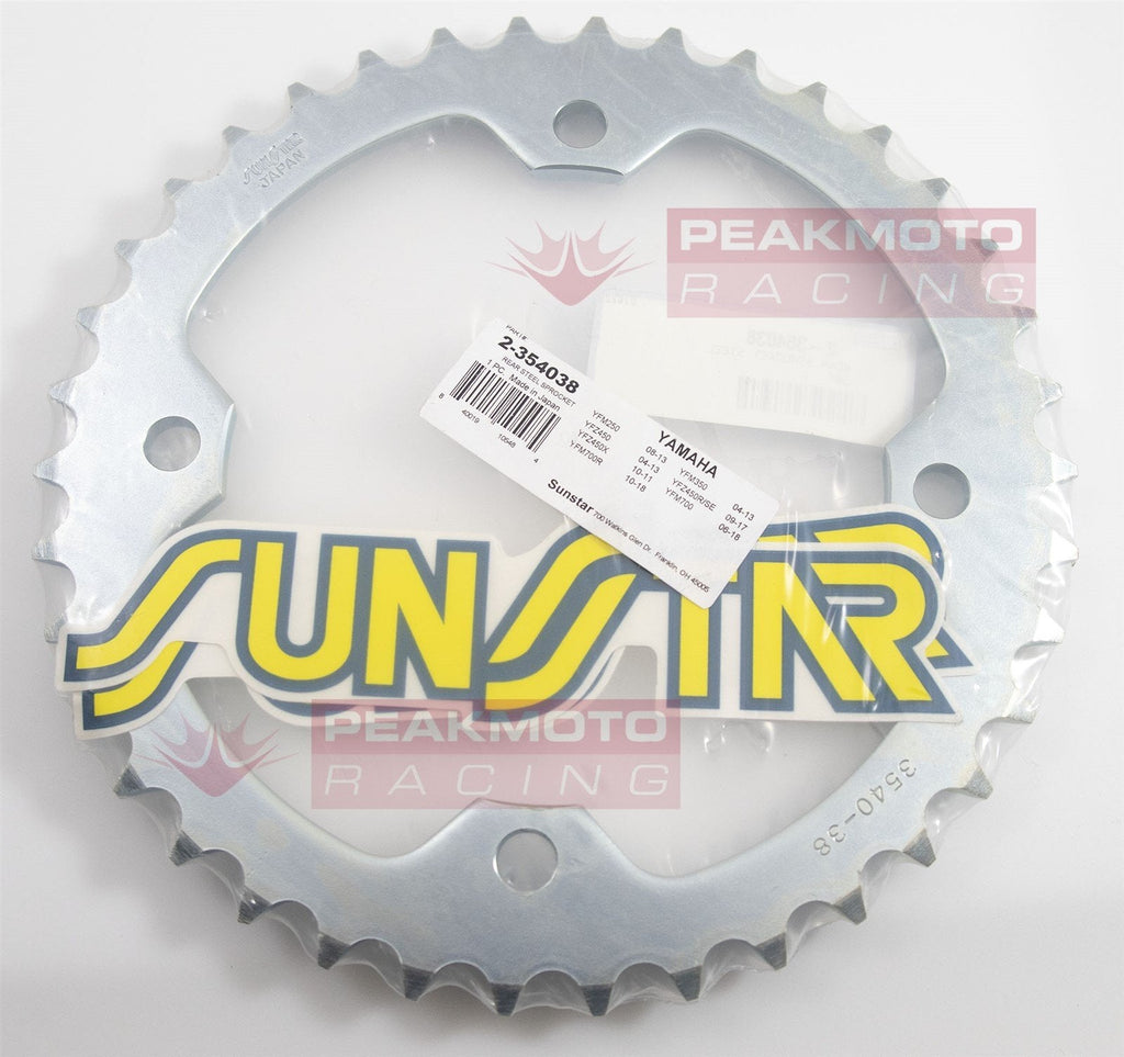 SUNSTAR 2-354038 38T Steel Rear Sprocket Yamaha Raptor 700/YFZ450 Made ...